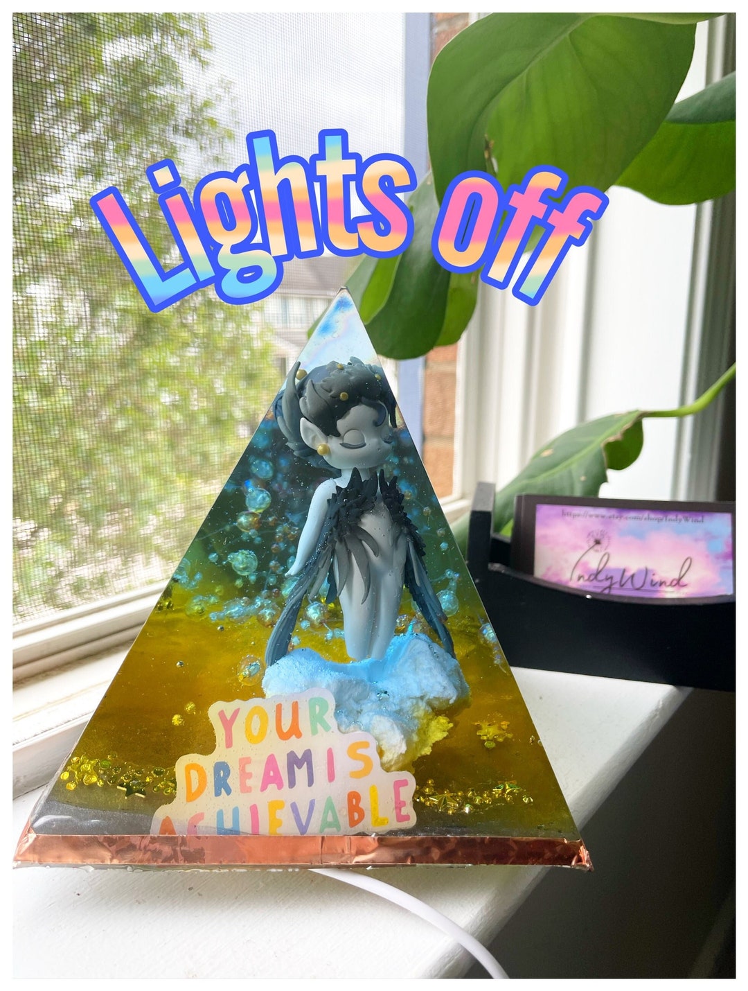 Darkling Anime Fairy Resin Pyramid, Light up Resin Pyramid Nightlight ...