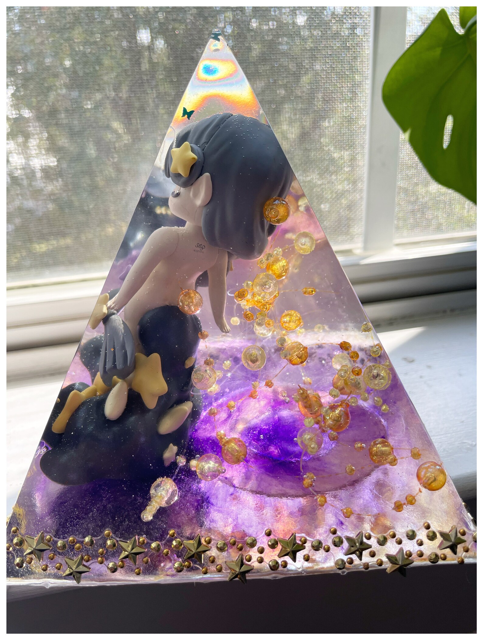 Large Resin Pyramid Light, Anime Princess Galaxy Resin Pyramid ...