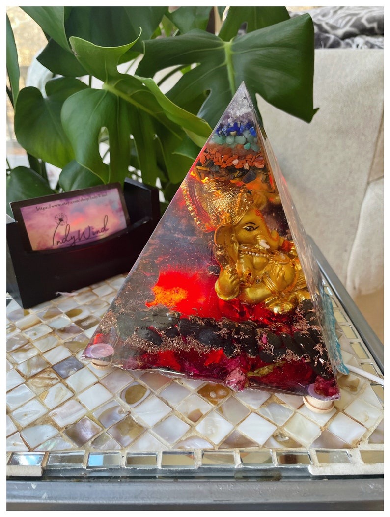 Large Ganesh Resin Pyramid Epoxy Resin Light Orgonite - Etsy