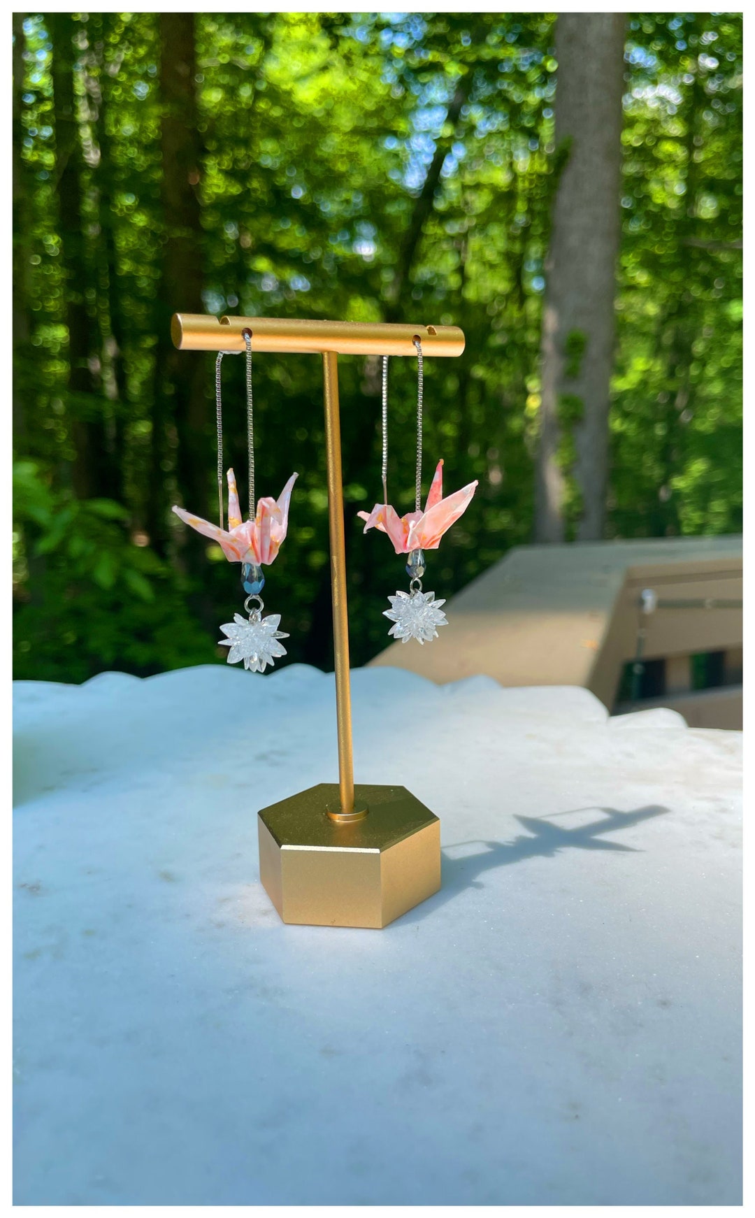 Origami Diva Threader Earrings, Paper Crane Earrings, Adjustable - Etsy