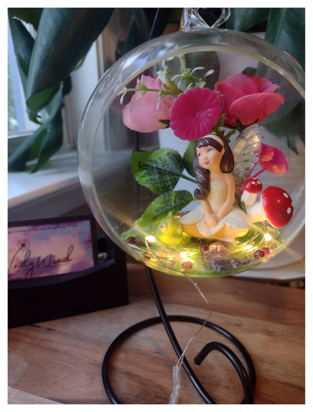 Hanging Fairy Garden Glass Terrarium, Collectible Fairy Figurine ...