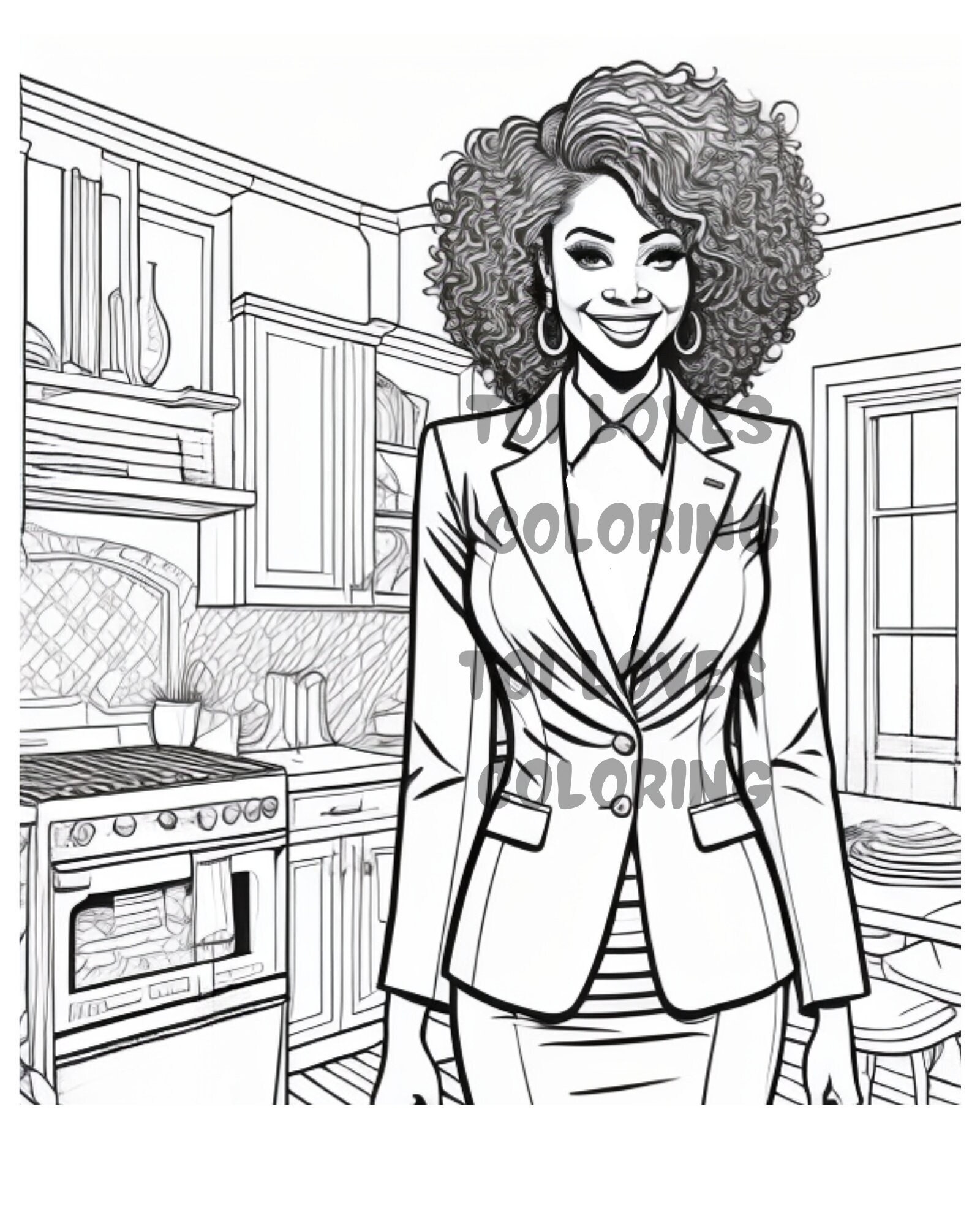 Black Women Coloring Sheet Real Estate Professional - Etsy