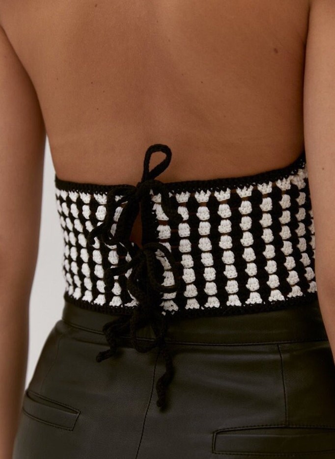 Check Pattern Crochet Sleeveless Top - Etsy