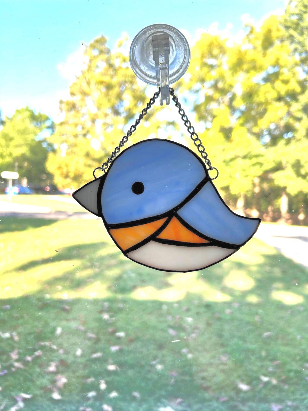 Stained Glass Blue Bird - Etsy