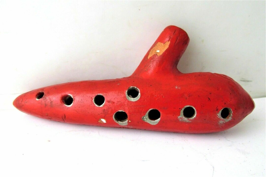 Antique Original Musical Instrument- Ocarina Flute. Made of Glazed ...