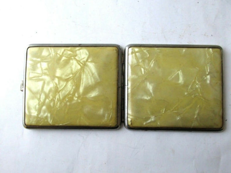 1930s Rare Antique Art Deco Amber Bakelite Celluloid Cigarette Case ...