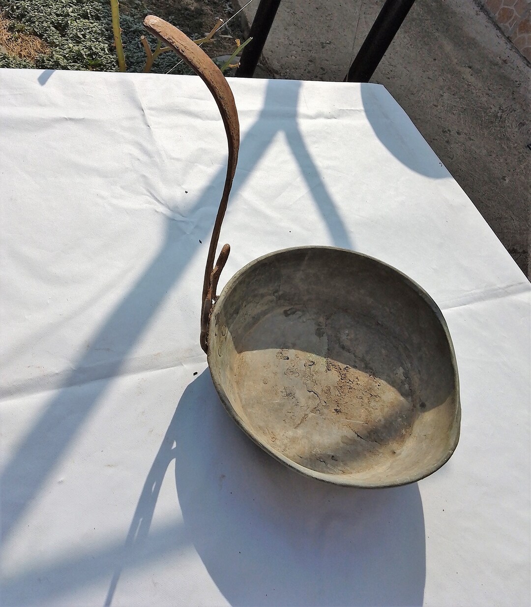 Rare Antique Primitive Old Copper Vessel Pan With Iron Handle - Etsy