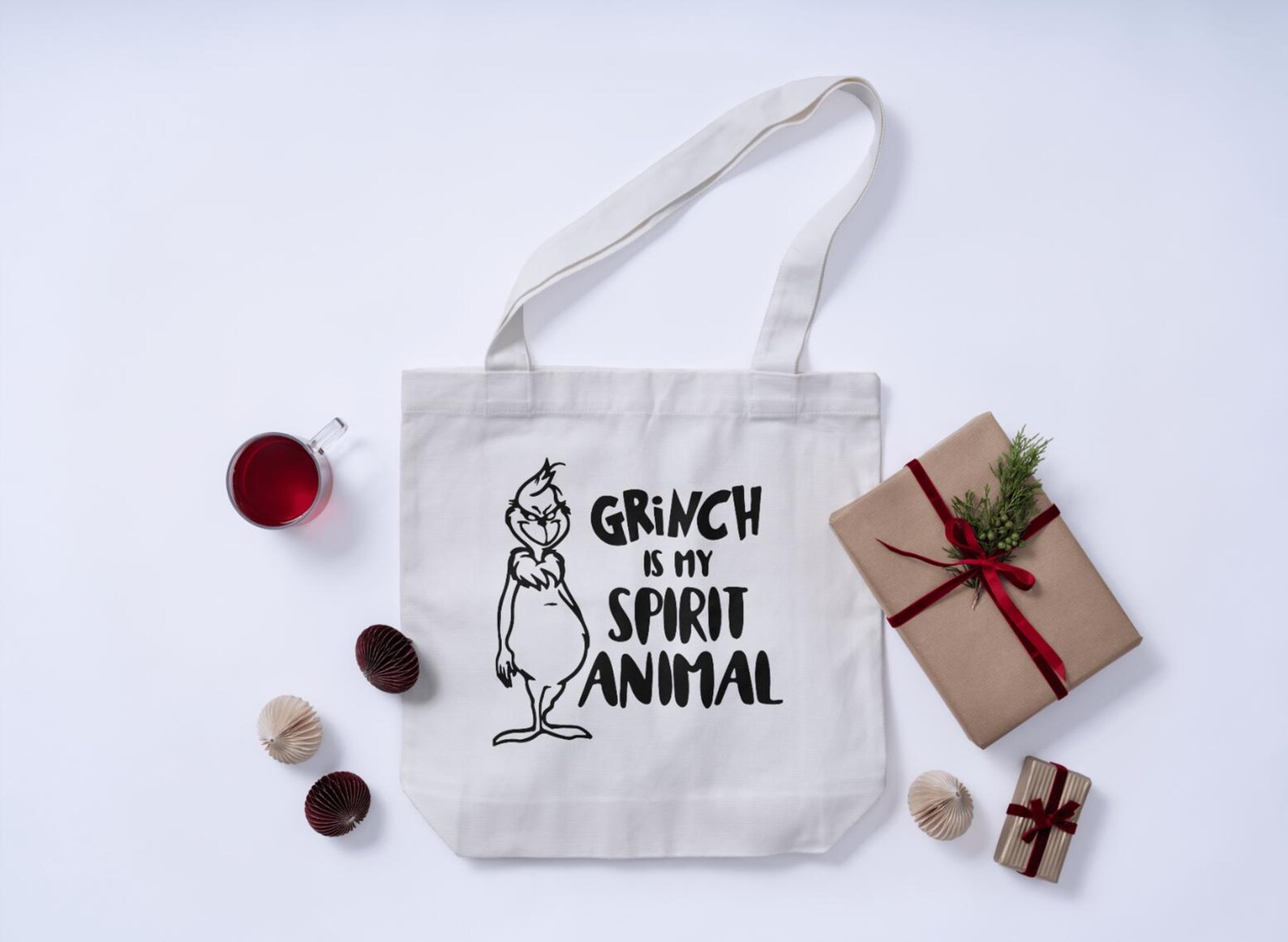 The Grinch is My Spirit Animal PNG: Retro Christmas Design (digital ...