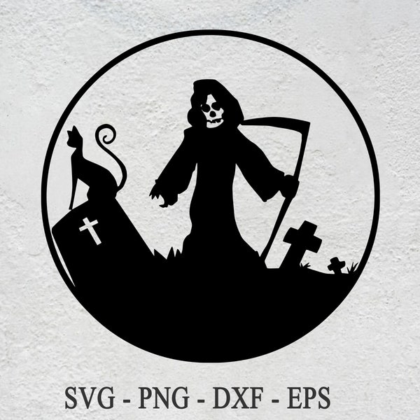 Grim Reaper Graveyard Svg - Etsy