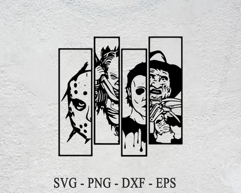 Halloween Horror Movie Characters SVG: Cricut Cut Files (digital ...