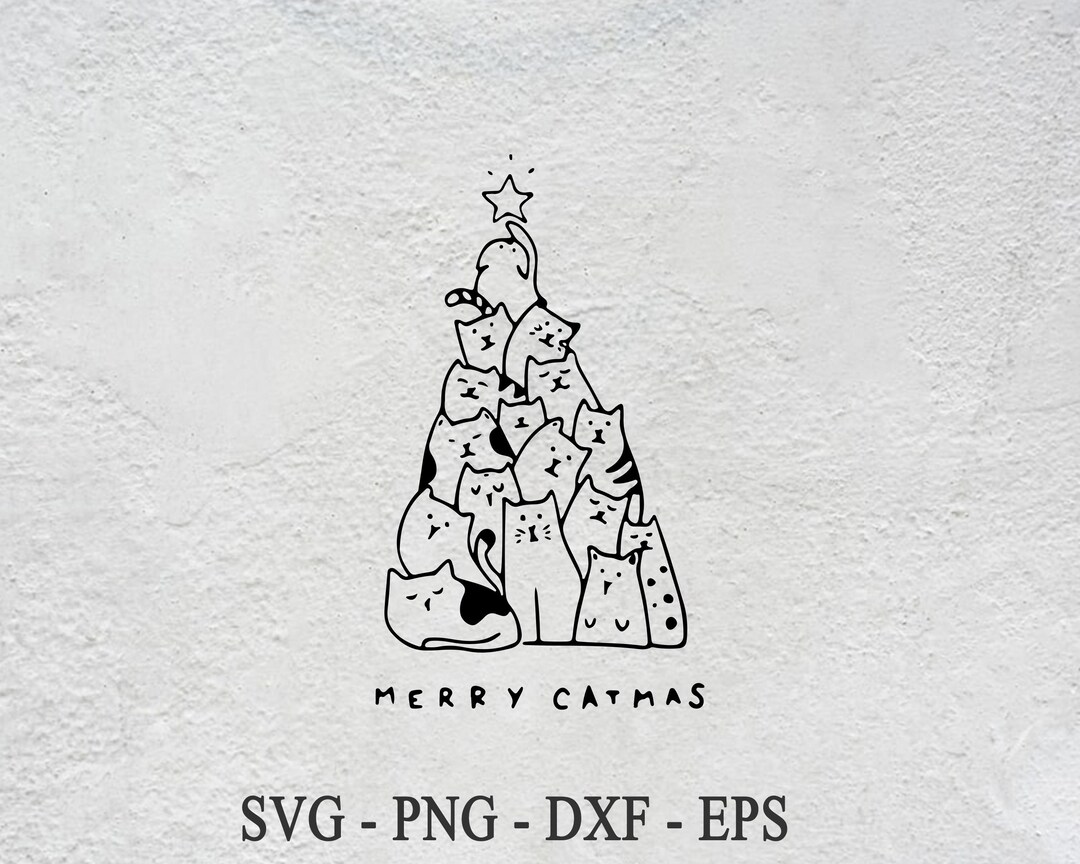 Cat Christmas Tree SVG: Merry Catmas Design (digital Download) - Etsy