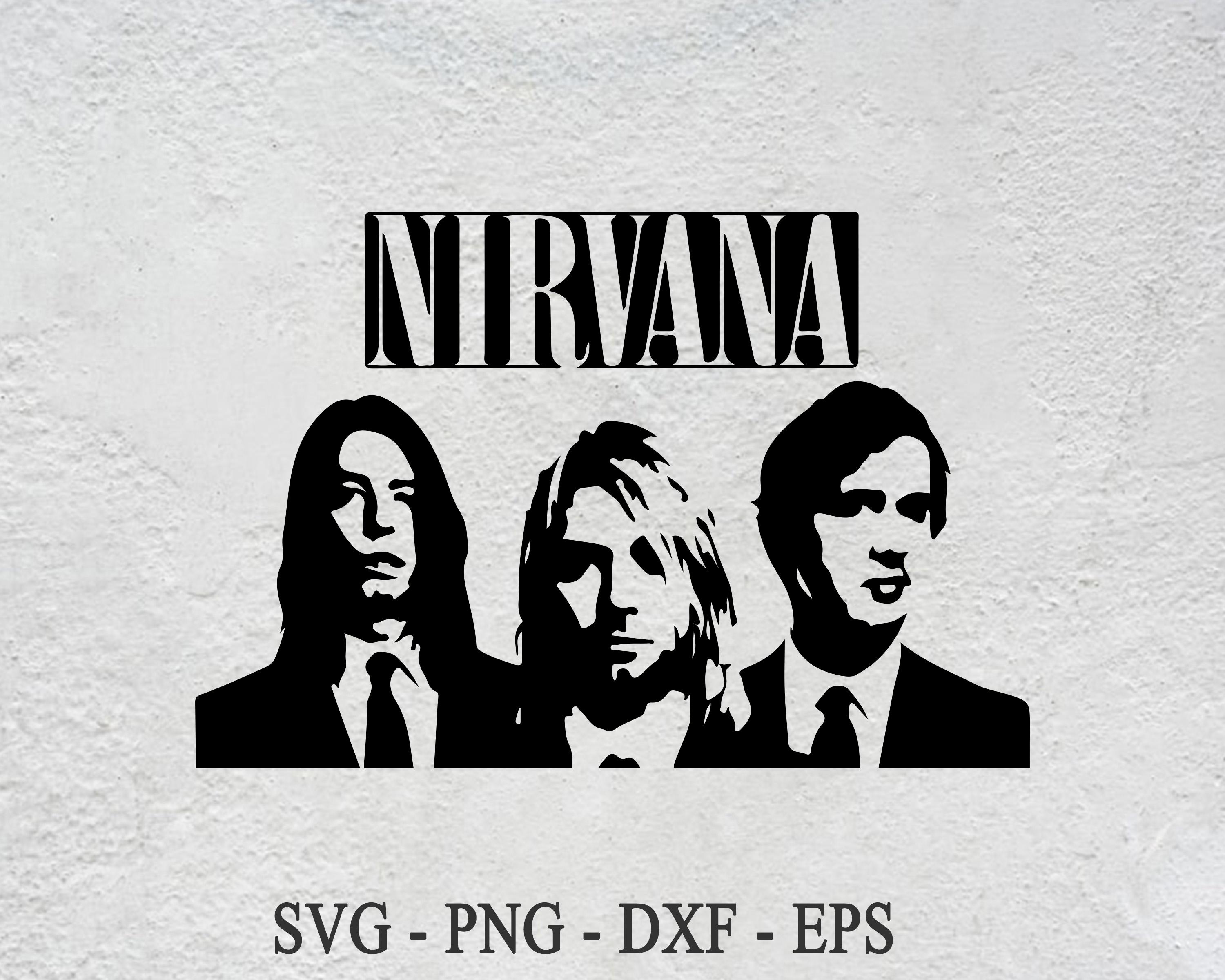 Nirvana PNG Cut File for Vinyl Decal Cricut Kurt Cobain Music 1990s ...