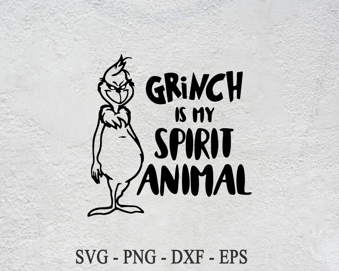 The Grinch is My Spirit Animal PNG: Retro Christmas Design (digital ...