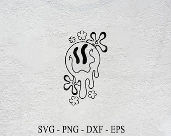 Drip Smiley SVG, Melted Face Svg, Melting Smiley Face Svg, Drippy Smile ...