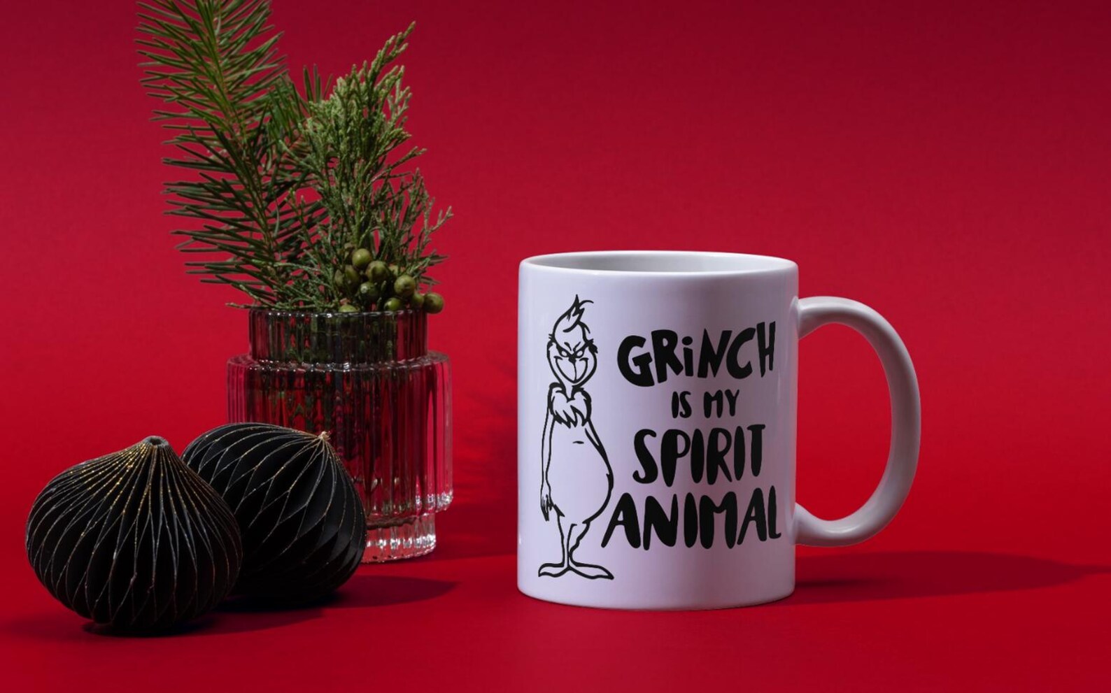 The Grinch is My Spirit Animal PNG: Retro Christmas Design (digital ...