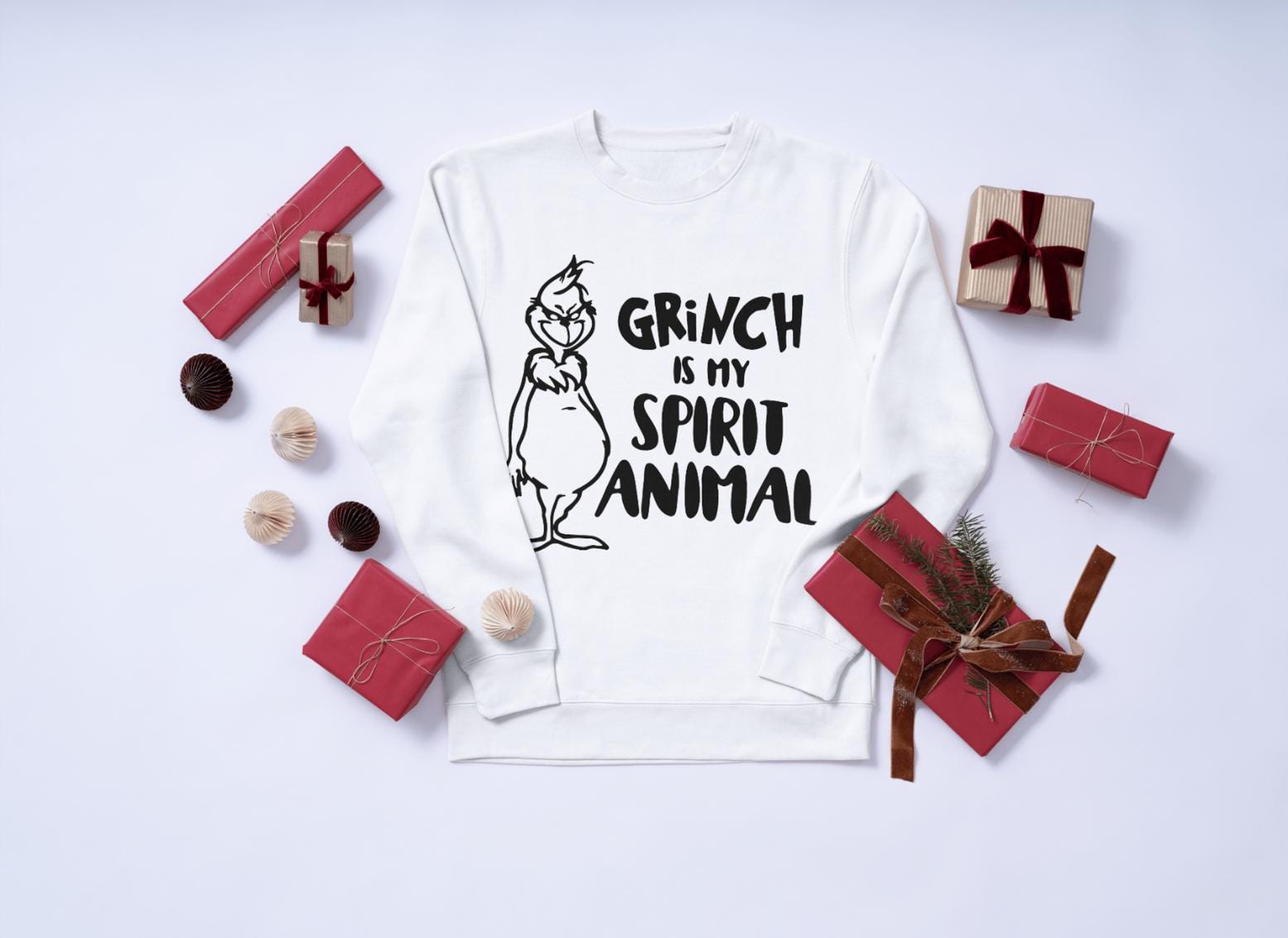The Grinch is My Spirit Animal PNG: Retro Christmas Design (digital ...