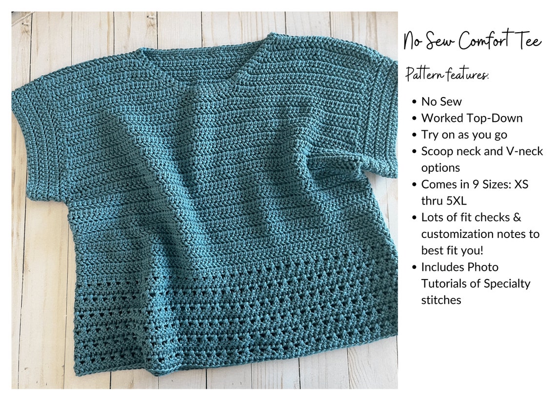 Tee Shirt Crochet Pattern Crochet Top Pattern PDF New Sew - Etsy