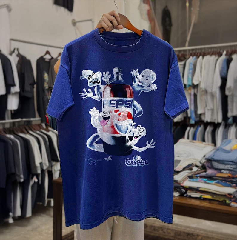 Casper Ghosts Pepsi Tee | Rare 90s Energy Cartoon Soda Shirt | Vintage ...