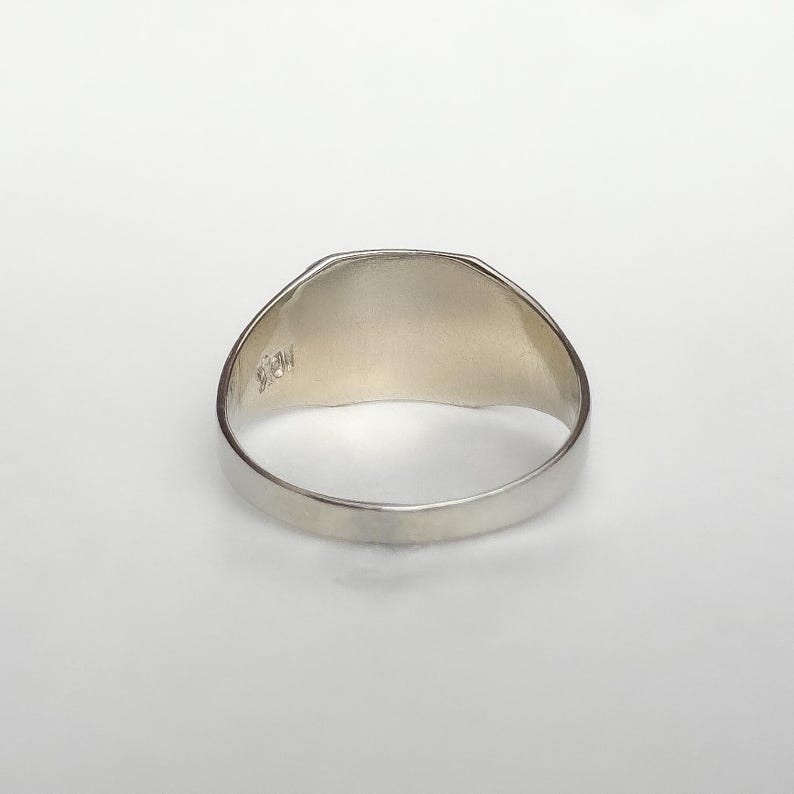 Vintage Mid-century Era 10K White Gold Blank Signet Ring - Size 5.5 US ...
