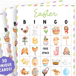 Easter Bingo Cards Printable, Spring Bingo, Easter Activity for Kids ...