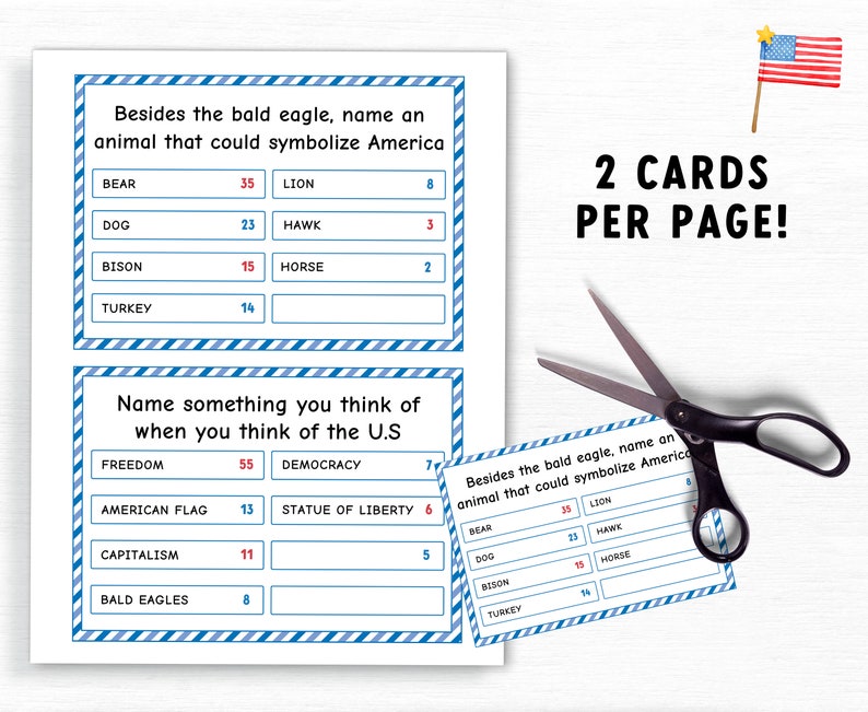 Fourth of July Friendly Feud Game, Trivia Night, Printable Family Feud ...