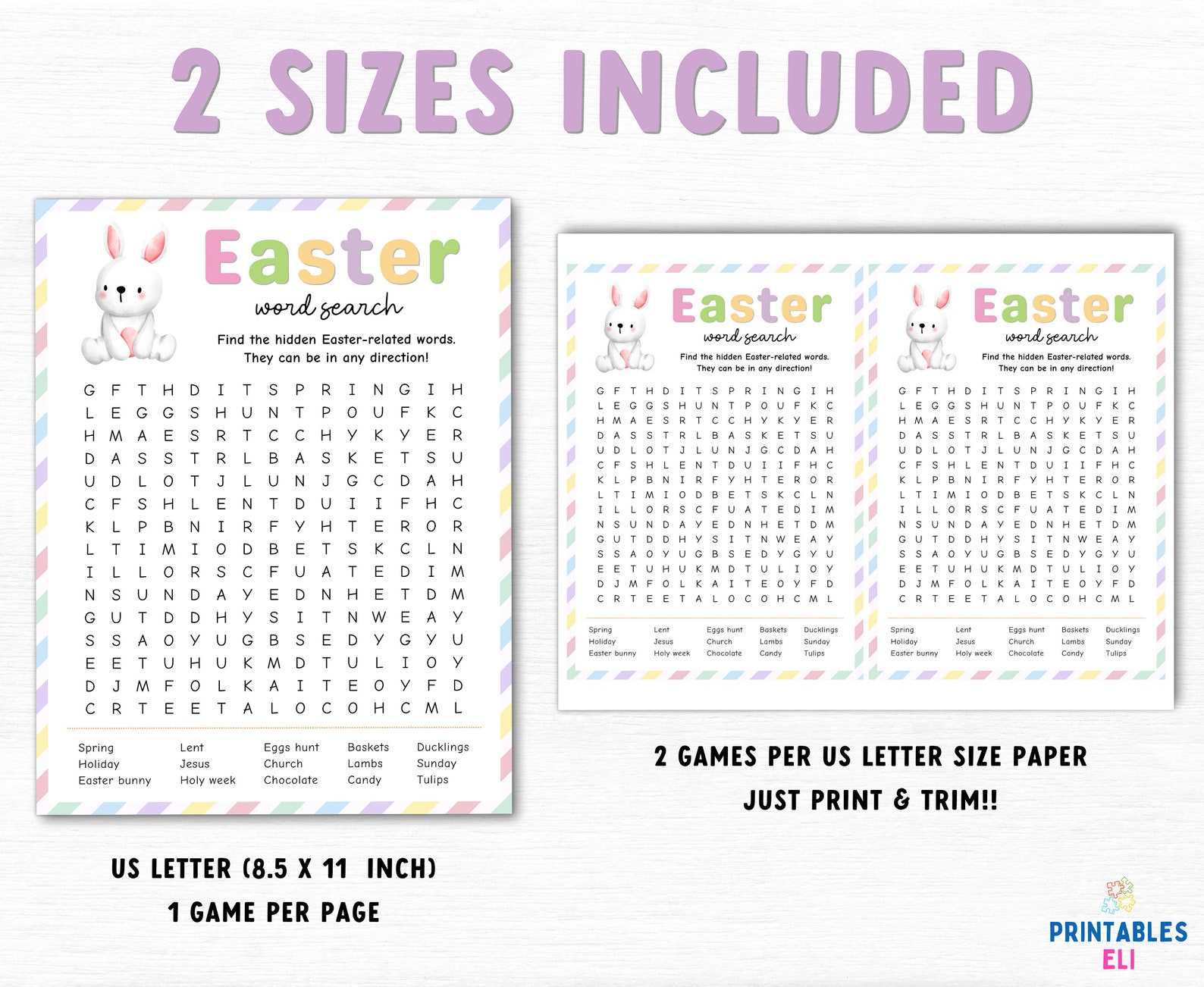 Easter Word Search Game, Printable Easter Party Game, Classroom ...