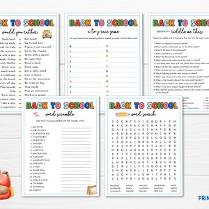Back to School Games Bundle Printable Back to School Games - Etsy