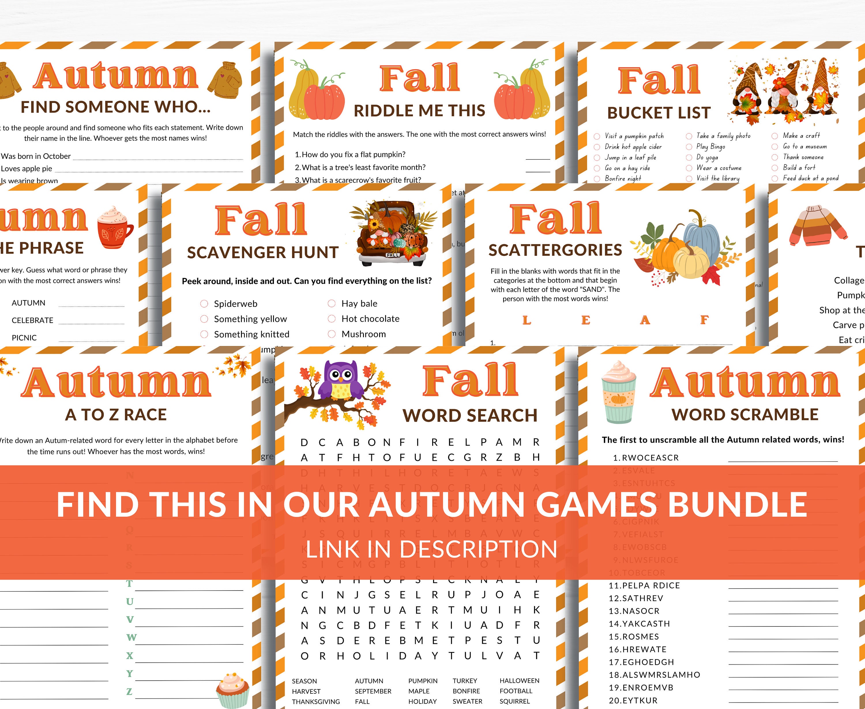 Autumn Riddle Me This Printable Game Family Fall Game - Etsy
