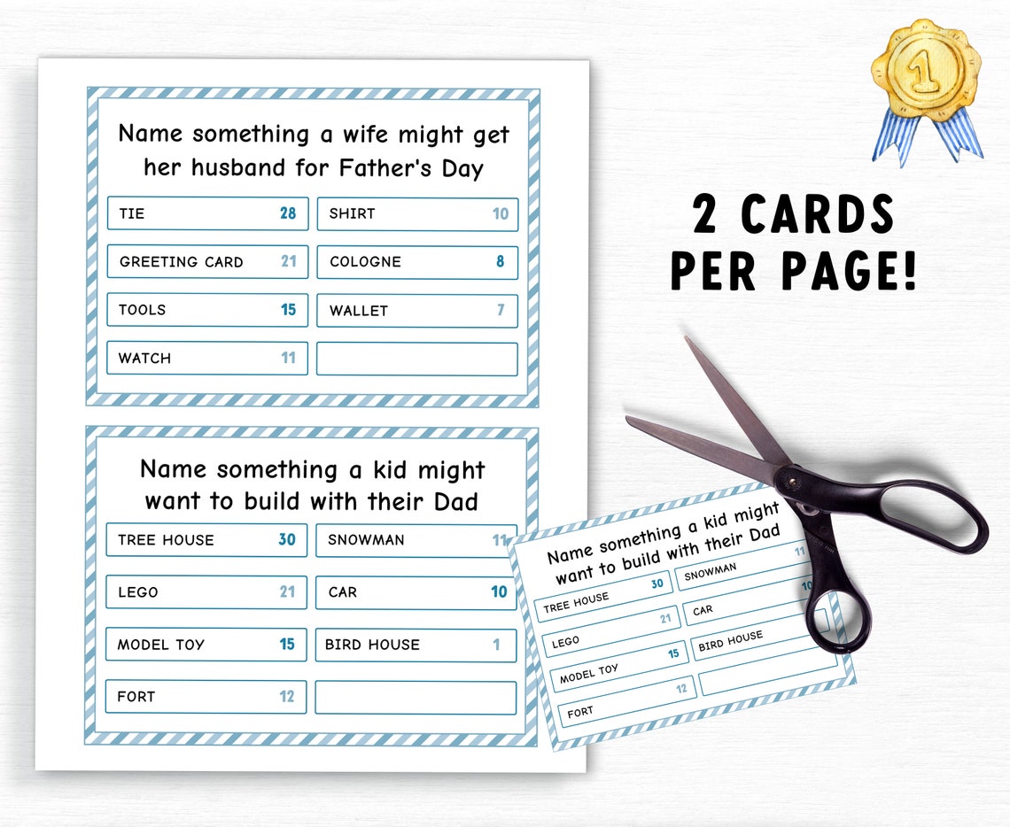 Father's Day Friendly Feud Game, Trivia Night, Printable Family Feud ...