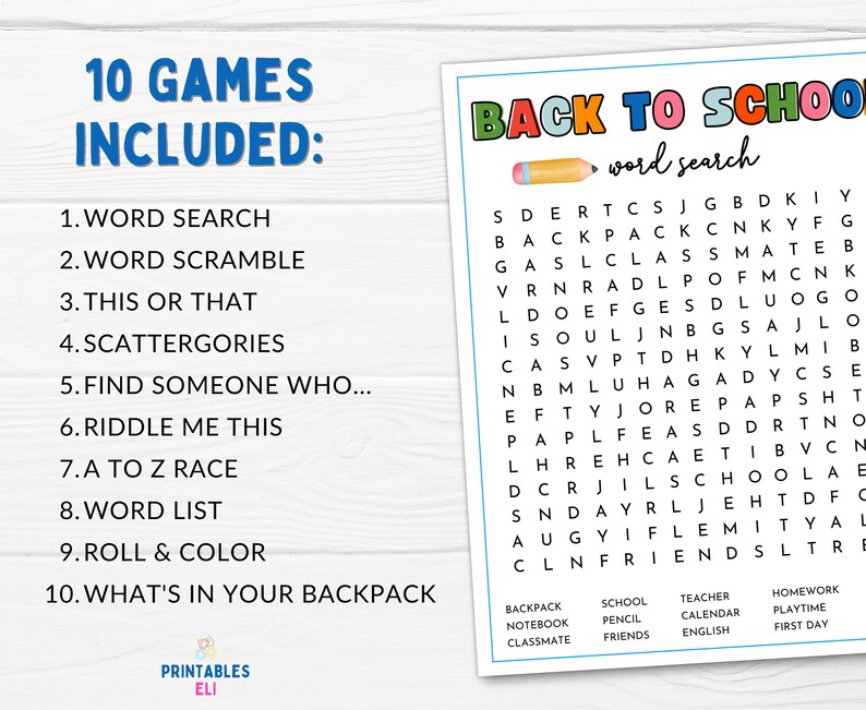 Back to School Games Bundle Printable Back to School Games - Etsy