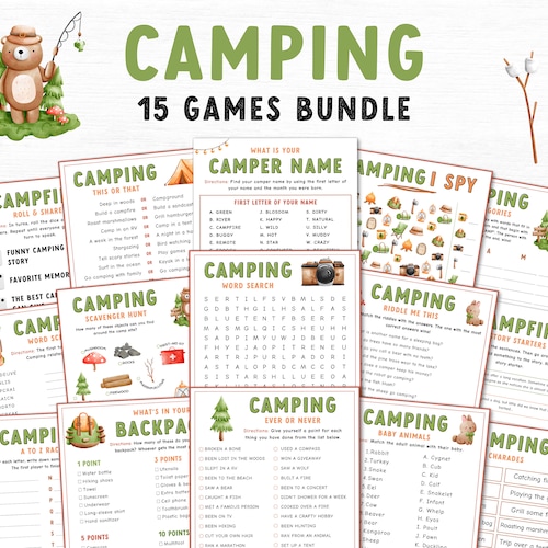 Camping Games Printable Bundle Printable Camping Game for - Etsy