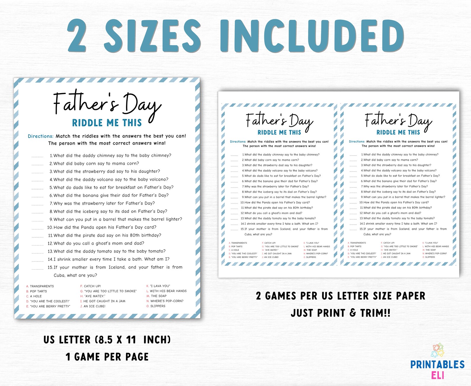 Father's Day Riddle Me This Game, Father's Day Game Printable ...