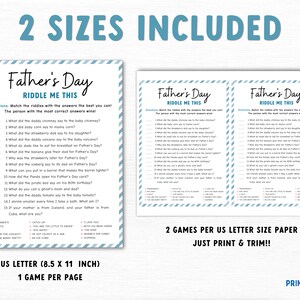 Father's Day Riddle Me This Game, Father's Day Game Printable ...