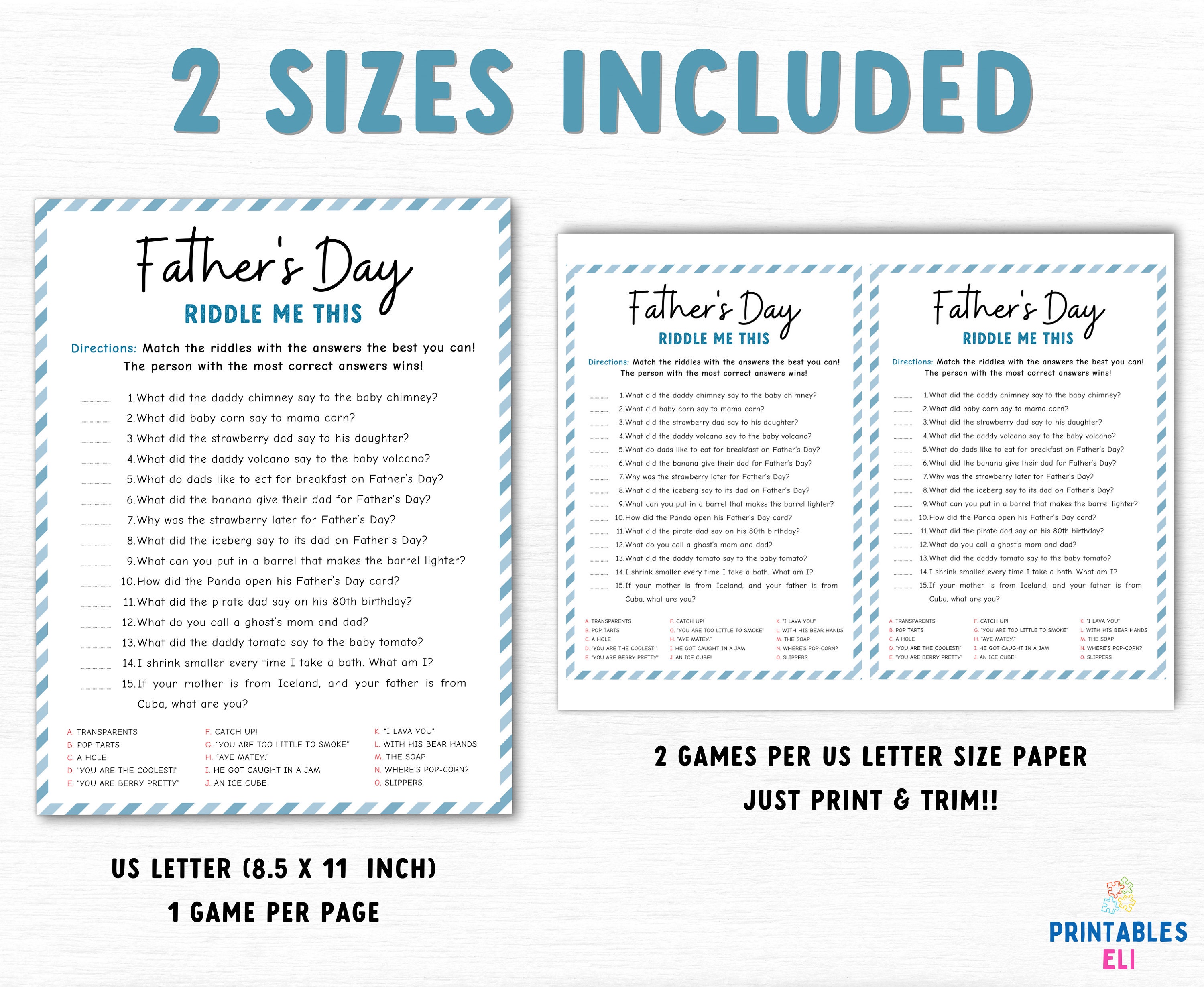 Father's Day Riddle Me This Game, Father's Day Game Printable ...