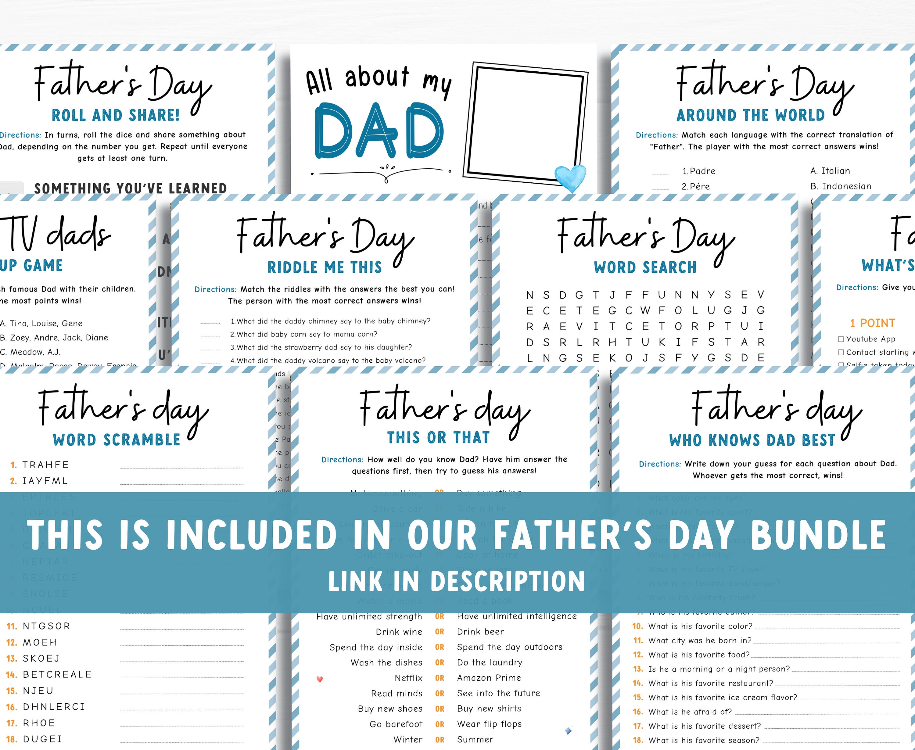 Father's Day This or That Game, Would He Rather Game, Printable Fathers ...