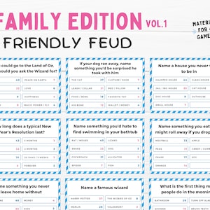 Family Feud Game Printable Family Game Night Family Quiz - Etsy