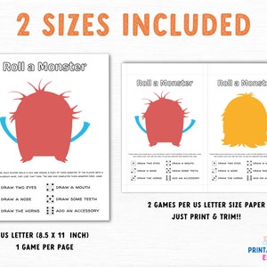 Roll a Monster Game for Kids, Halloween Dice Game Children, Party Game ...