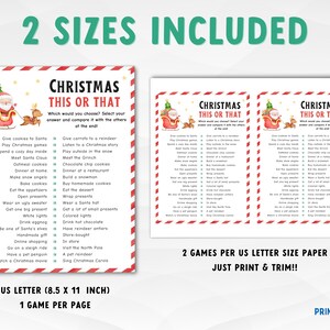 Christmas This or That Printable Game Christmas Party Game - Etsy