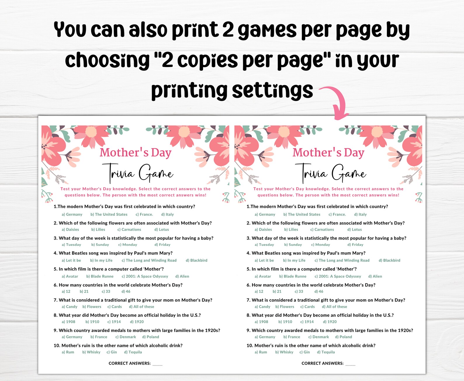 Printable Mother's Day Game Bundle Printable Mothers Day - Etsy