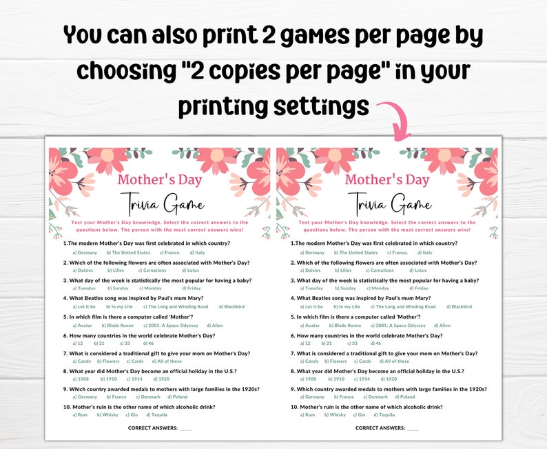 Printable Mother's Day Game Bundle Printable Mothers Day - Etsy