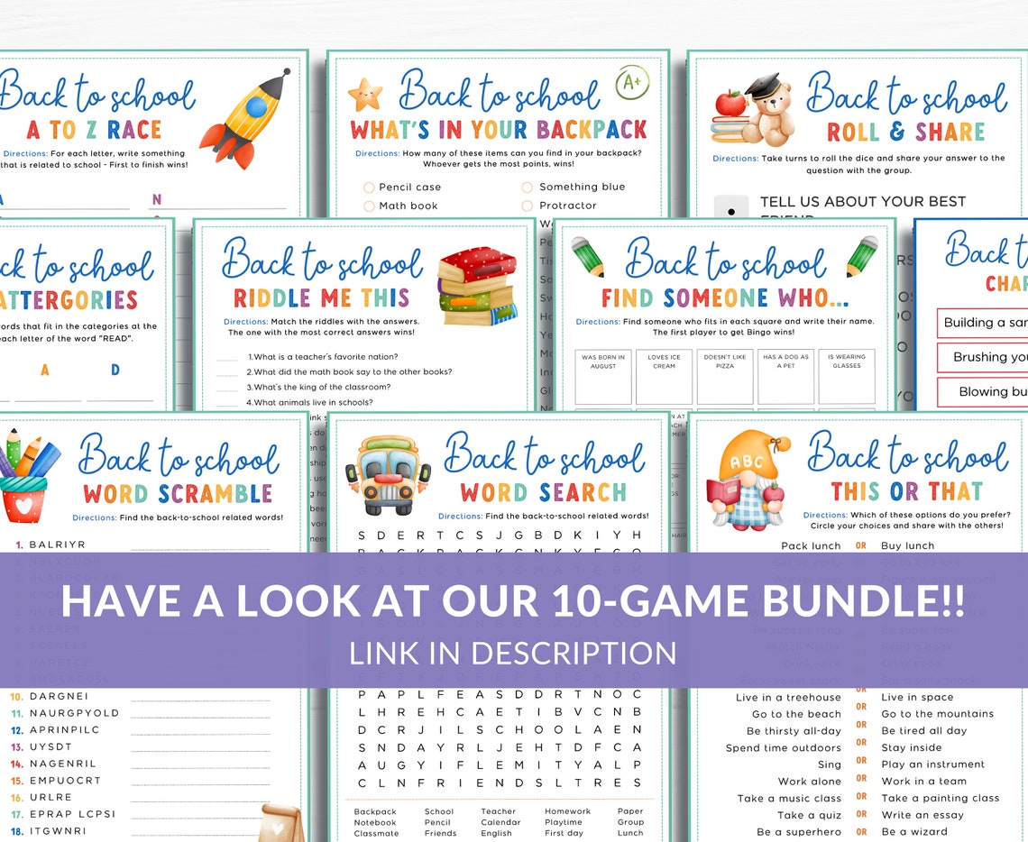 Back to School Word Search Printable Game Printable Back to - Etsy