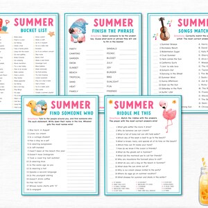Summer Game Bundle, Printable Summer Game for Kids and Adults ...