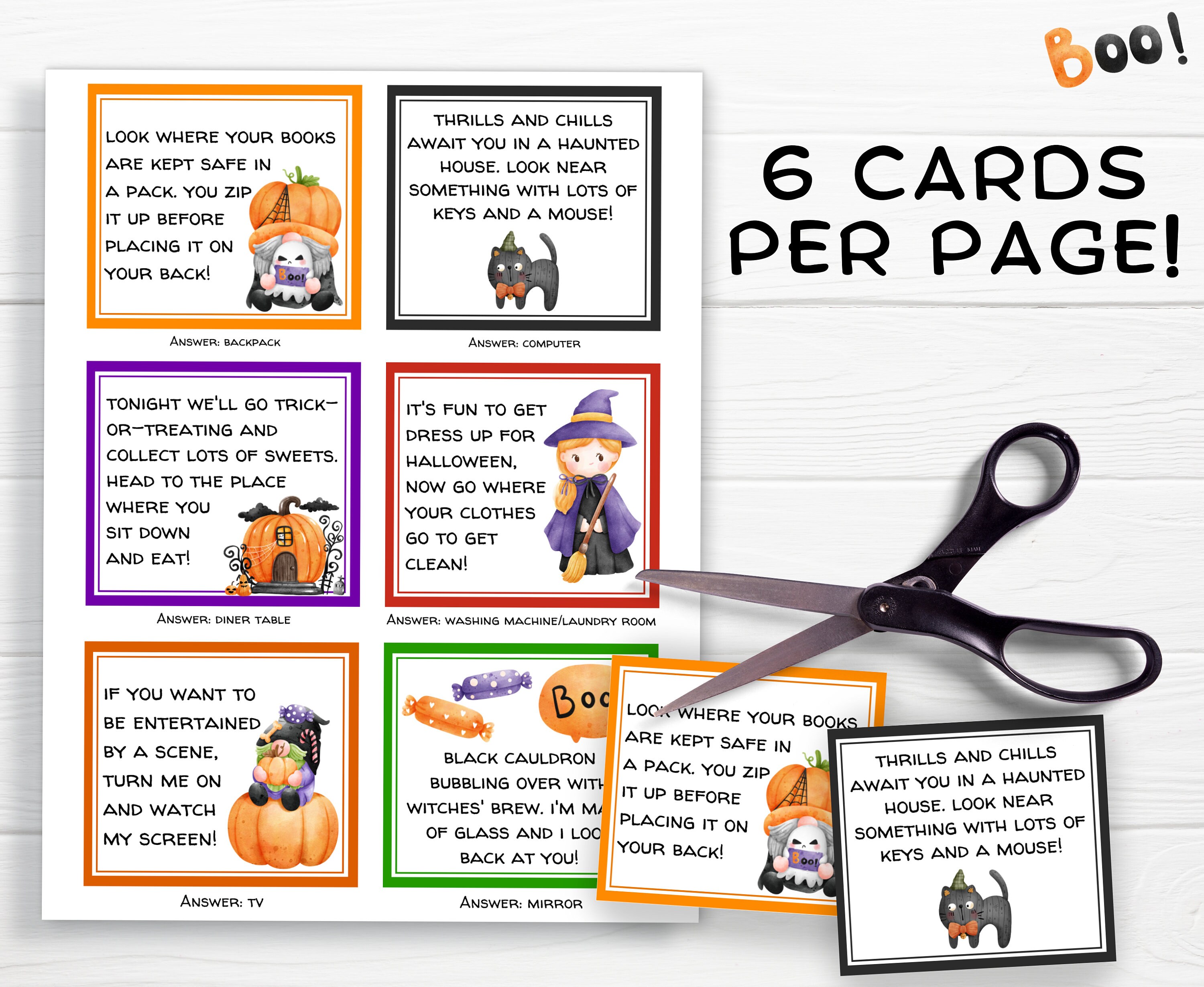 Indoor Halloween Treasure Hunt, Halloween Scavenger Hunt for Kids ...