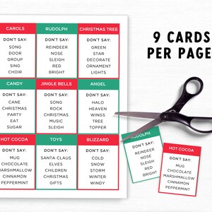 Christmas Taboo Game Family Party Game Printable Christmas - Etsy