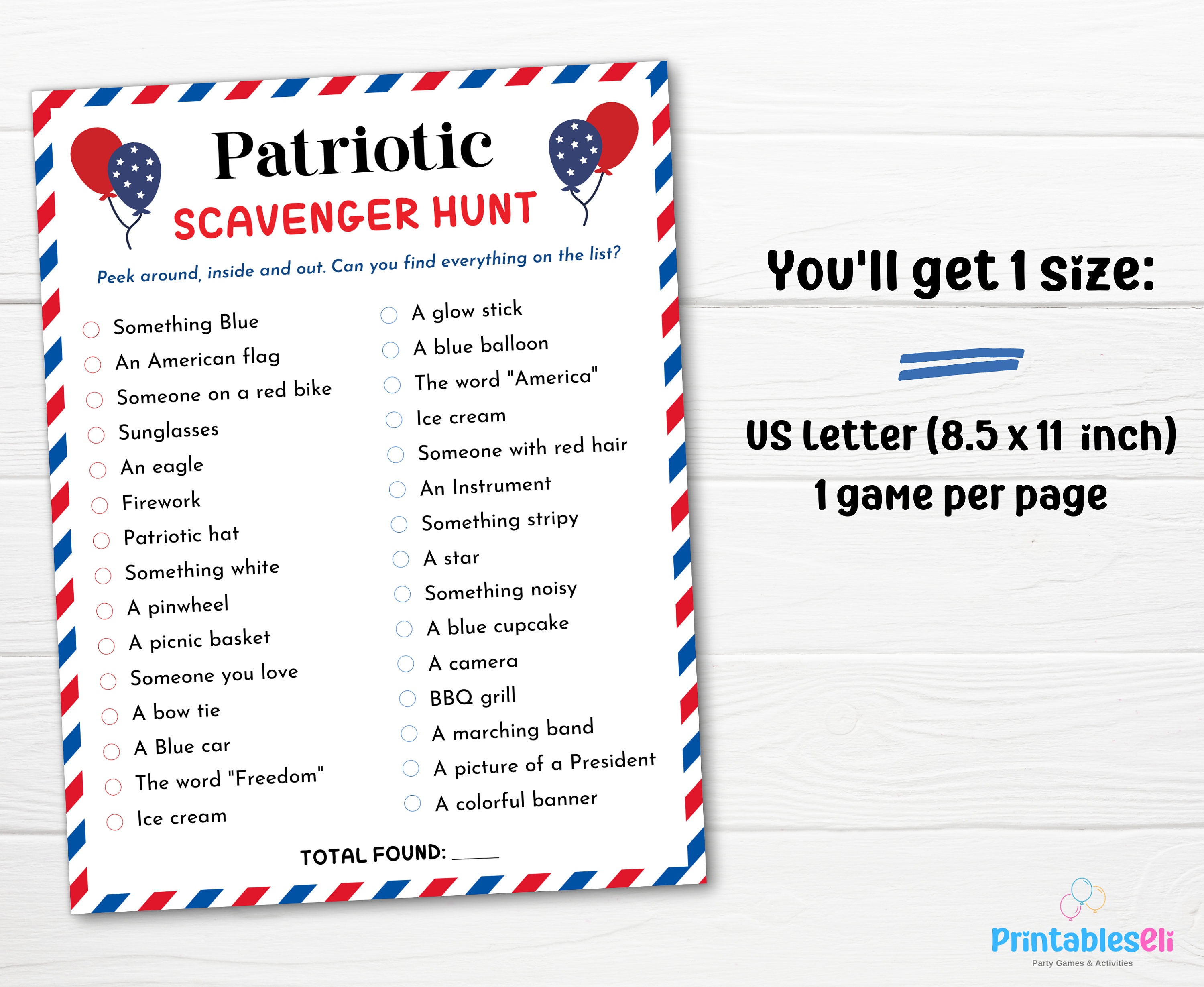 Printable Memorial Day Scavenger Hunt Game Memorial Day Game - Etsy