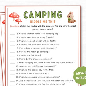 Camping Riddle Me This Printable Game, Family Camping Game Printable ...
