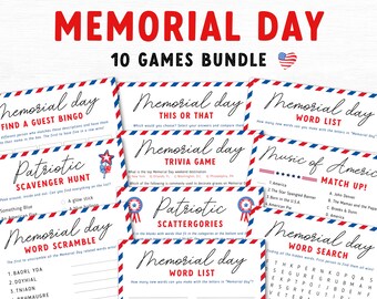 Printable Memorial Day Word Scramble Game, Memorial Day Game for Kids ...