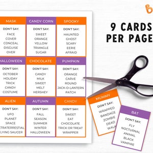 Halloween Taboo Game, Family Party Game, Printable Halloween Family ...