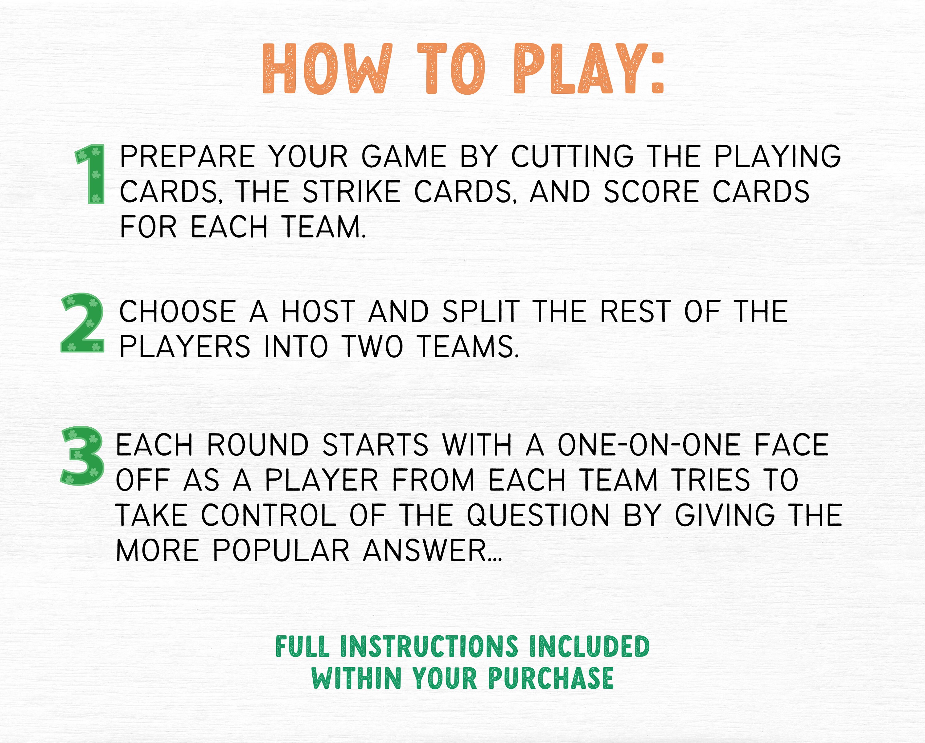 St Patrick's Day Friendly Feud Game, Family Feud Quiz, Family Game ...