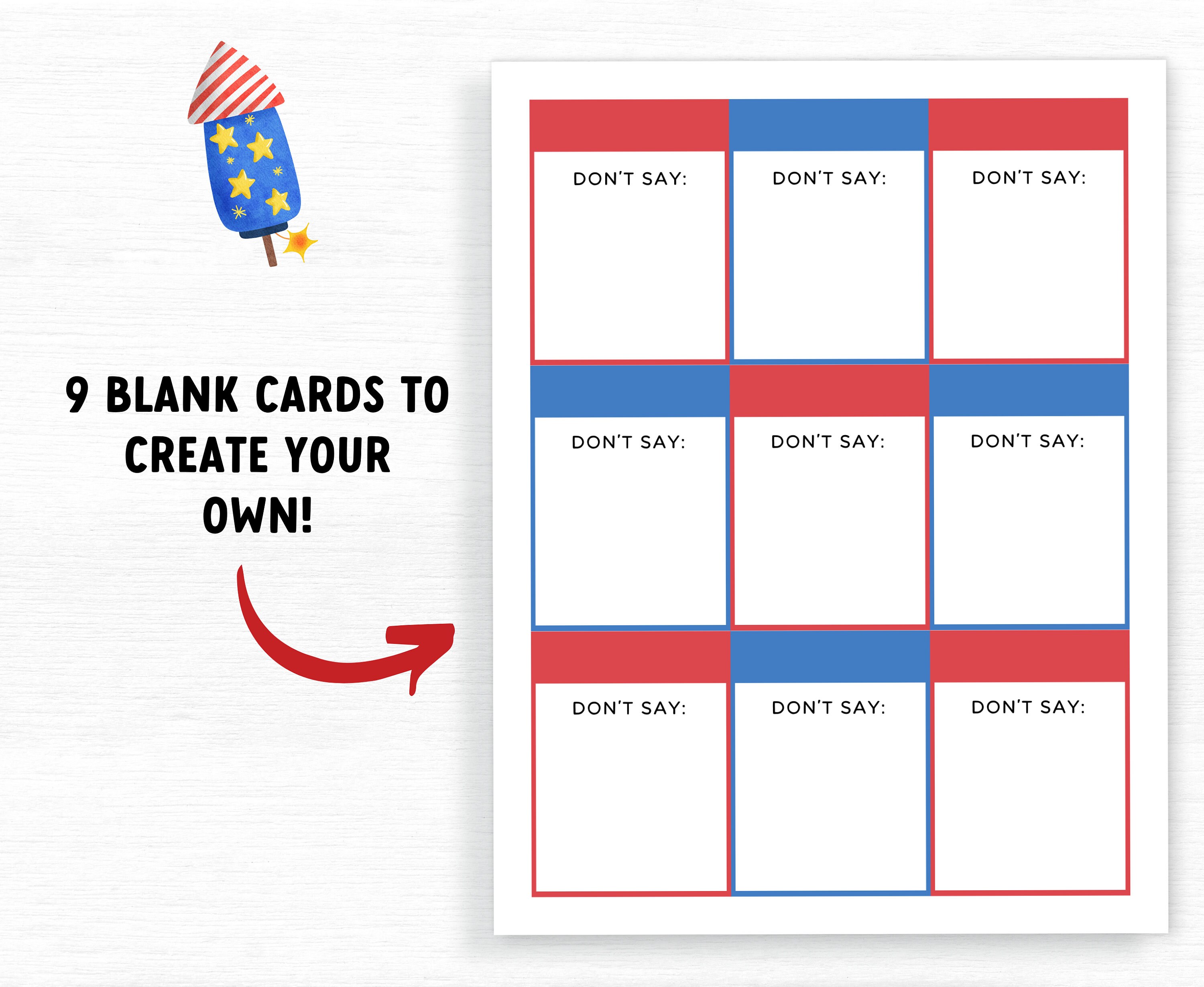 Fourth of July Taboo Game, Printable Patriotic Party Game, Family Game ...